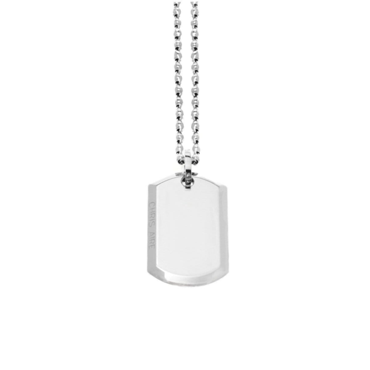 WHITE GOLD DOG TAG